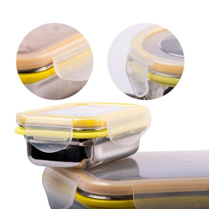 CrossPan Clip N Lock Stainless Steel Lunch Box / Tiffin Box with Air ...