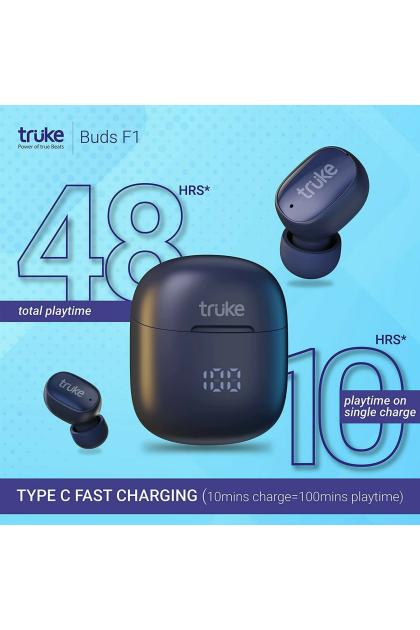 truke Buds F1 Bluetooth Truly Wireless in Ear Earbuds with mic, 48H ...