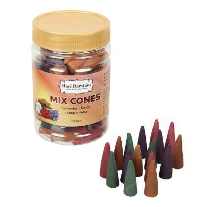 Hari Darshan Mix Cones Dry Dhoop Sticks Lavender Rose Sandal Mogra (120 ...