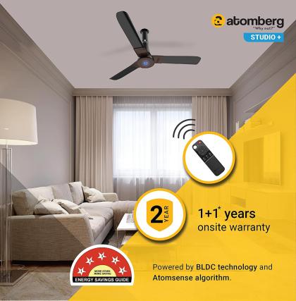 Atomberg Studio Plus 1200 MM 3 Blade Bldc Motor Energy Saving Ceiling ...