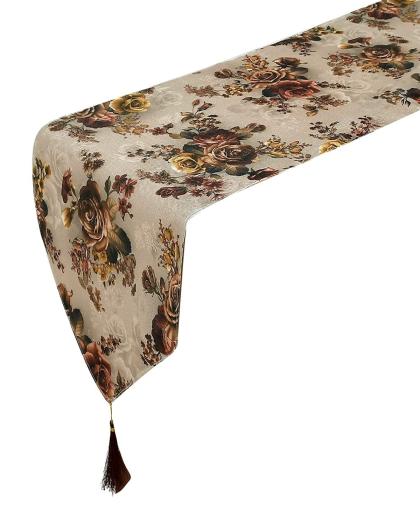 Romiz Cotton Fabric Beige Color Center Table Runner(Romiz-TableRunner ...