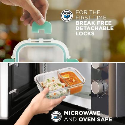 Allo Innoware Glass Lunch Box 580 ml (Pack of 1) - JioMart