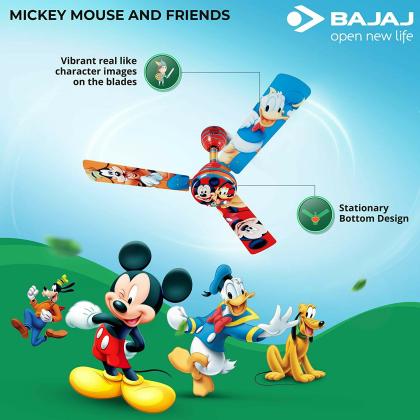 Bajaj Disney Mickey Mouse and Friends, 72W, 1200mm, Ceiling Fan ...