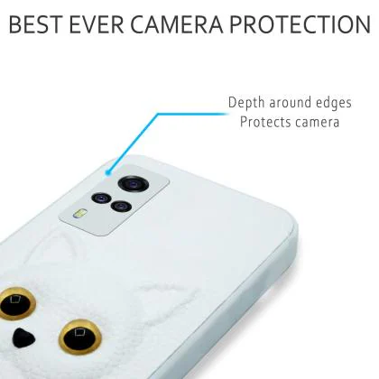 Sonty Vivo Y51 2020 White Faux Leather Shock Proof Mobile Back Cover ...