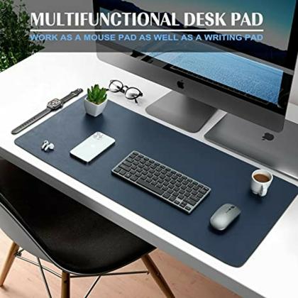 Leeonz Desk Pad, Large Mouse Pad, Office Desk Mat, PU Leather Desk ...