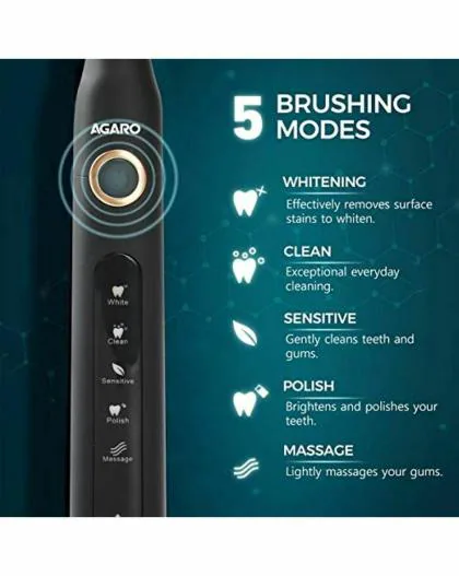 AGARO Cosmic Sonic Electric Toothbrush Black - JioMart