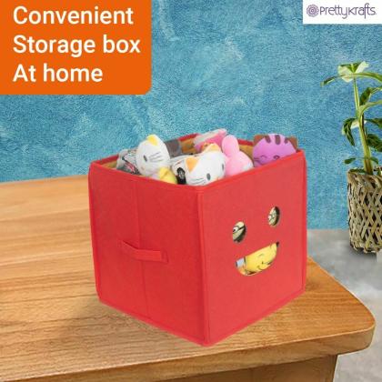 PrettyKrafts Smiley Emoticon Multiutility Storage Box, Toy Organizer ...