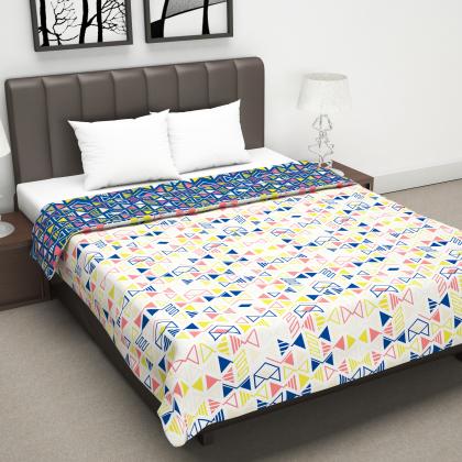 Divine Casa Blue and Peach Microfiber Polyester Double Reversible Dohar ...