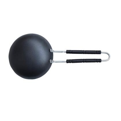 MYNAKSHA Iron Tadka Pan/Fry Pan/thalipu karandi with Handle Loha ...