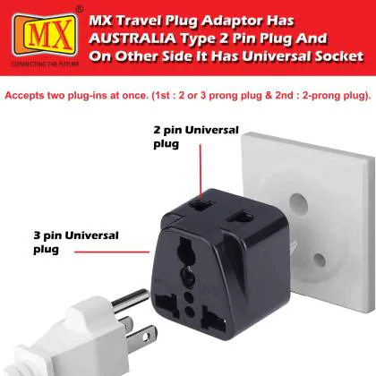 MX Universal Travel Adapter (Type I) India to Australia 2 in 1 ...