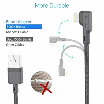 Portronics Connect L 1.2M POR-1080 Fast Charging 3A 8 Pin USB Cable ...