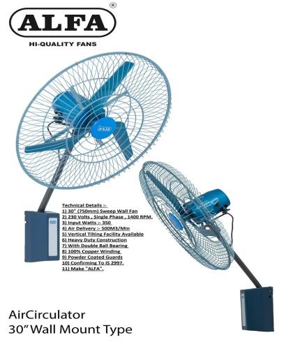Alfa Air Circulator 30 Wall Mount Fan - JioMart