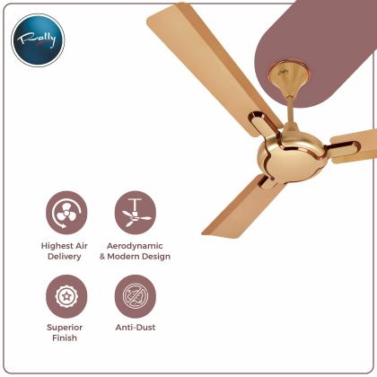 Rally Ignite Ceiling Fan 1200mm 3 Blade| Wide Blades| Anti Dust Max ...
