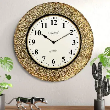 Craftel Analog Golden Metal, Wood, Aluminium, Brass Embossed Vintage ...