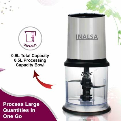 INALSA Buller Double Speed 450W, 500ml, Electric Chopper with 100% Pure ...