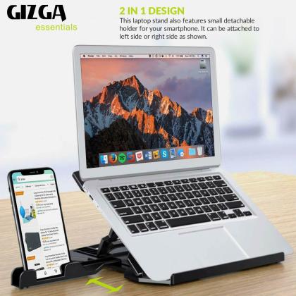 Gizga Essentials Black 2-in-1 Laptop Stand & Mobile Stand, 12" to15.6 ...