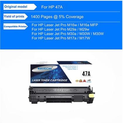 Ravechi Rch-47A Black Toner Cartridge For Hp Laserjet Pro M17A, M17W, Mfp M30A Mfp M30W - JioMart