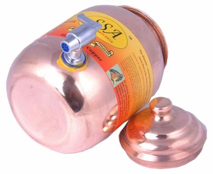 copper plane water pot/water tank jal dhara capacity 2 litre containe ...