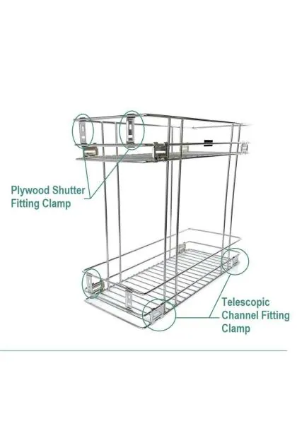 Smartslide Silver Stainless Steel Bottle Pull Out Basket for Modular ...