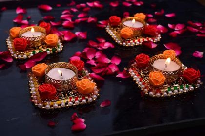 JAIPUR ACE Wax Tea Light Diya (Set of 4) - 50 x 50 x 50 mm - JioMart