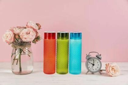 SUPRITA Multicolor Plastic Wattle Bottle 1000 Ml (Pack Of 3) - JioMart