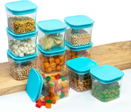 PREXO Blue Plastic Kitchen Grocery Storage Containers 600 ml - Pack Of ...