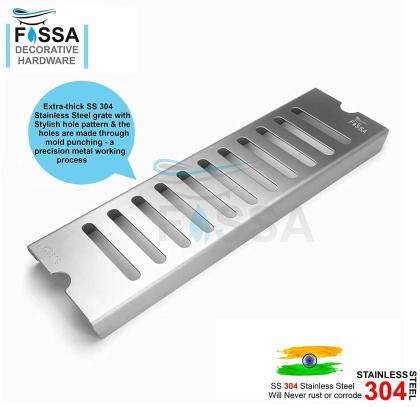 Fossa 24x4 Shower Linear Brushed Drain Side Hole Rectangular Floor ...