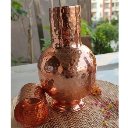 Indian Art Villa Copper Hammered Surai Design In-built Glass Bedroom ...