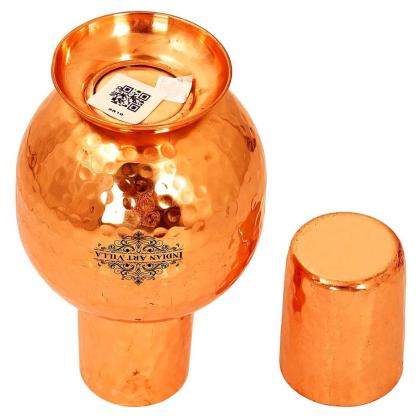 Indian Art Villa Copper Hammered Surai Design In-built Glass Bedroom ...