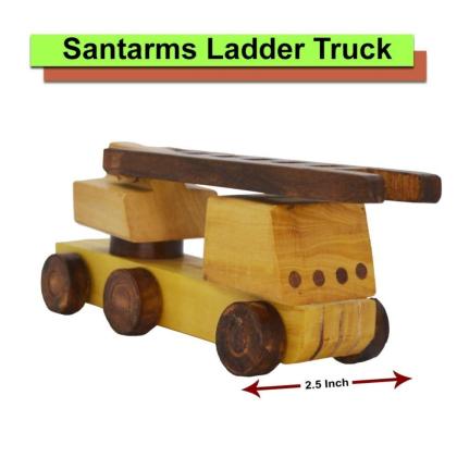 Santarms Handmade Brown Wooden Ladder Truck Toy - JioMart