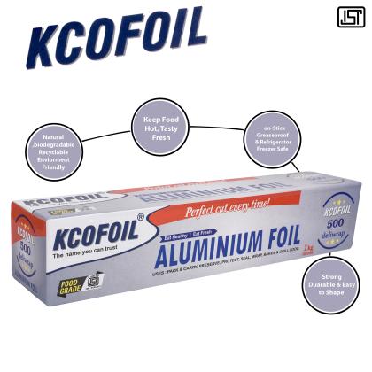 KCOFOIL Aluminium Foil 1Kg Gross| 500 deliwrap| 18micron| Food Wrapping ...