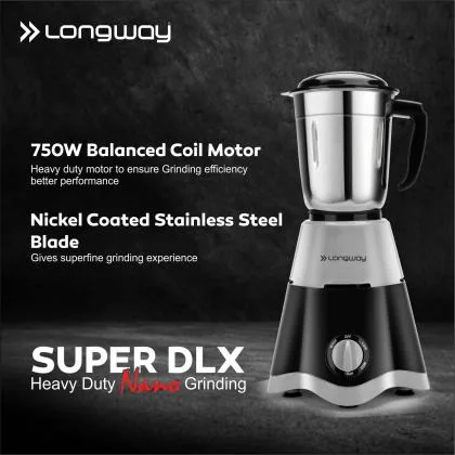 Longway Super Dlx 3 Jar Mixer Grinder (700 Watts, Black & Gray) & Kwid ...
