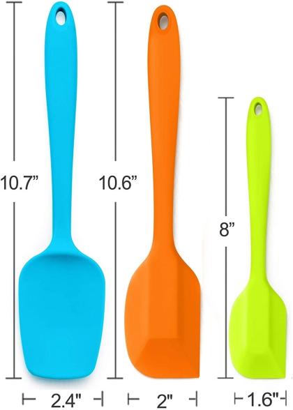 P-Plus International Silicone Spatula 3-piece Set, Non-stick Silicone ...