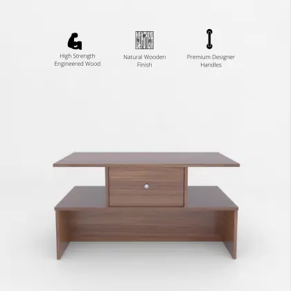 Neudot Bourbon Engineered Leon Teak Wood Coffee Table - JioMart