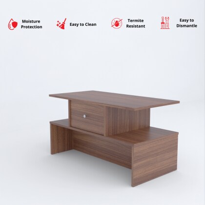 Neudot Bourbon Engineered Leon Teak Wood Coffee Table - JioMart