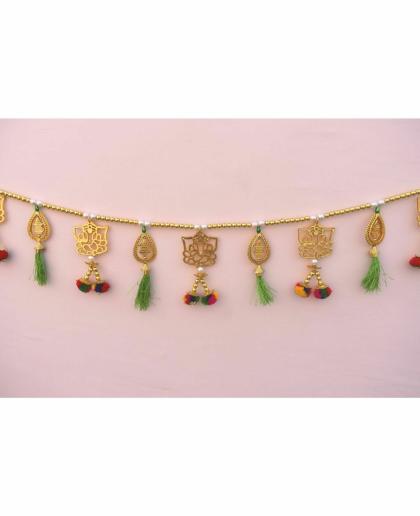 CREYENTES Ganpati Toran For Door Latest Design With Green Tessal Toran ...