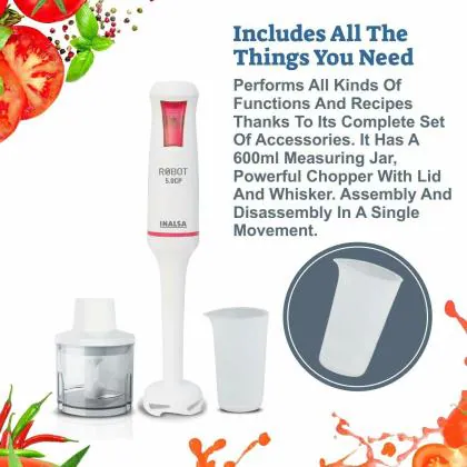 Inalsa Robot 5.0 CP 500W Hand Blender - with Chopper & 700ml ...