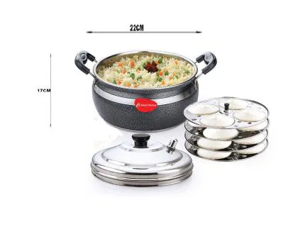Stainless Steel , Idly Maker Set with 4 Plates, 16 idlies, Induction ...