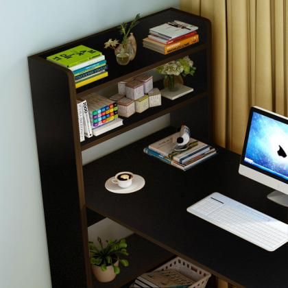 Kawachi Compact Computer Laptop Desk Study Table with 4 Shelves Storage ...