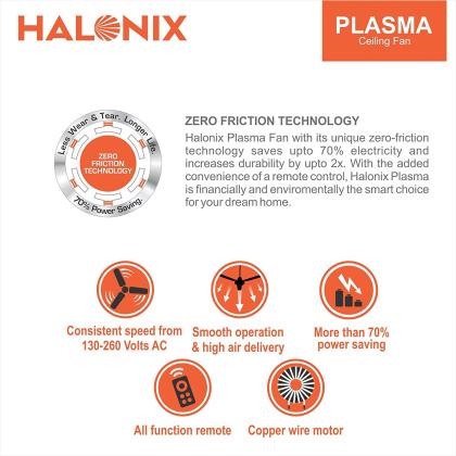 Halonix Plasma BLDC 1200mm 32W Remote Controlled Ceiling Fan (Brown ...