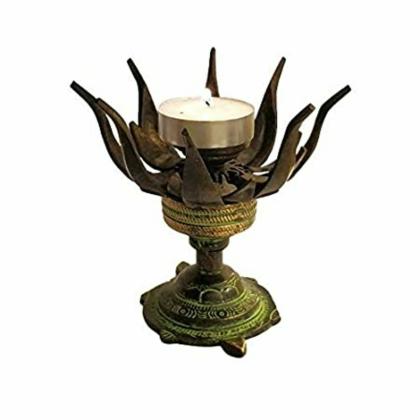 GURU JEE Brass Deepak Diya Ghee Wick Deep Aarti Showpiece Lotus Turtle ...