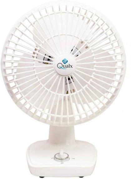 QUALX Table Cum Wall Fan 3 Blade Table Fan White - JioMart