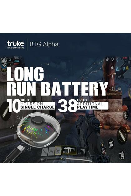 truke BTG Alpha True Gaming Earbuds with 40ms Low Latency Gaming Mode, 7 RGB LEDs, Instant ...