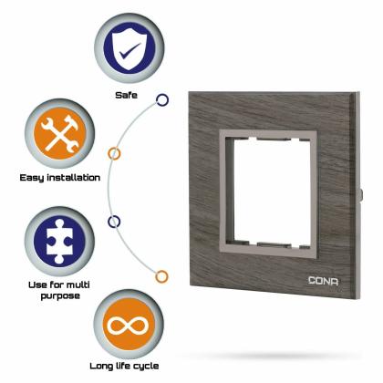 CONA Status Glassic 10509 Square 8 Modular Plate, Oak Wood - Pack of 2 ...