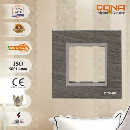 CONA Status Glassic 10509 Square 8 Modular Plate, Oak Wood - Pack of 2 ...
