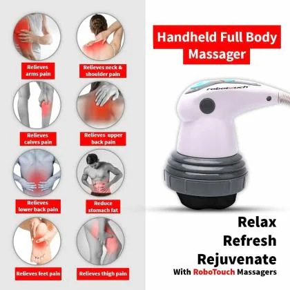 RoboTouch Electric Handheld Full Body Massager with 4 Massage Heads ...