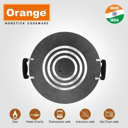 Orange Non Stick Roti tawa/ Chapati tawa/ Dosa tawa/ Super Flat Tawa ...