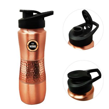 Mr. Copper King Premium Pure Copper Sipper Bottle 800ml _Fancy Hammered ...