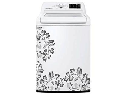 Divinedesigns Multicolor Vinyl Corner Floral Black Washing Machine ...