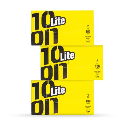 10 on Lite Face Tissue Box - Paper Size 18 X 20 CM - 100 Pulls Per Face ...